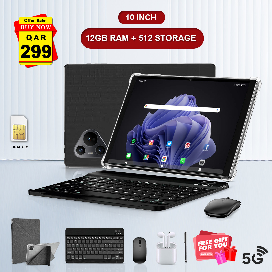 TinyTunes TS - 103 5G Tablet With Keyboard and Mouse - 10.1'' - 512 GB ROM - 12 GB RAM ...